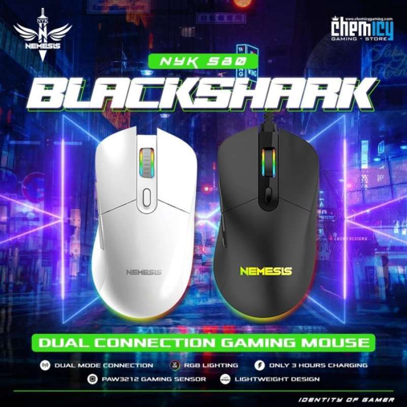 Promo Nyk S-80 Blackshark Wireless Rgb Gaming Mouse Diskon 23% Di ...