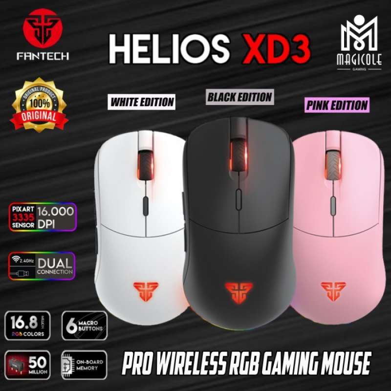 Promo Helios Xd3 Wireless Mouse Gaming Rgb Dual Mode Diskon 23% Di ...