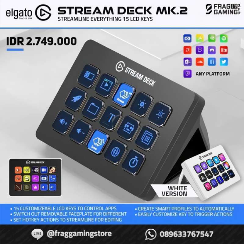 Promo Elgato Stream Deck Mk.2 / Mk2 15 Lcd Keys Live Controller Diskon ...