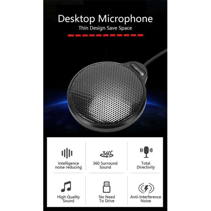 Jual Recordio 360 Degree Microphone Table Conference Zoom Meeting ...