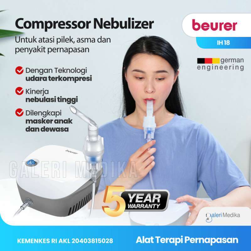 Promo Nebu Beurer Ih18 Nebulizer Compressor Alat Terapi Uap Pernafasan ...