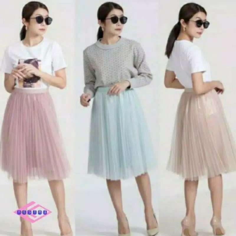 Promo Rok Tutu Dewasa Pendek Tile Tebal Hitam Moca Putih Army Pink ...