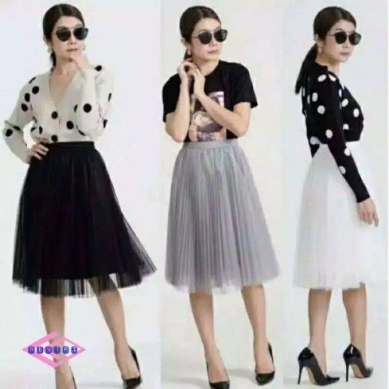 Promo Rok Tutu Dewasa Pendek Tile Tebal Hitam Moca Putih Army Pink ...