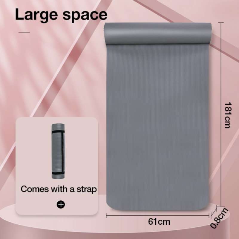 Promo Matras Yoga / Yoga Matt Nbr Tebal 8mm 10mm Panjang 61 Cm Er20x ...