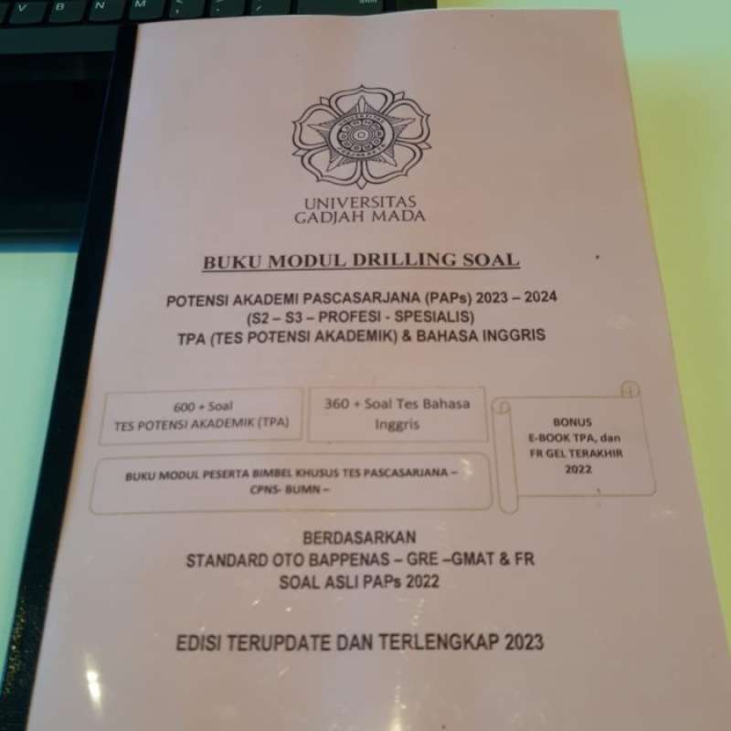 Jual Buku Soal Tpa Paps Ugm Pascasarjana 2023 Latsol Tryout S2 S3 Di ...