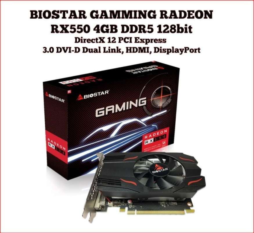 Promo Vga Biostar Rx 550 4gb Ddr5 128 Bit Diskon 23% Di Seller ...