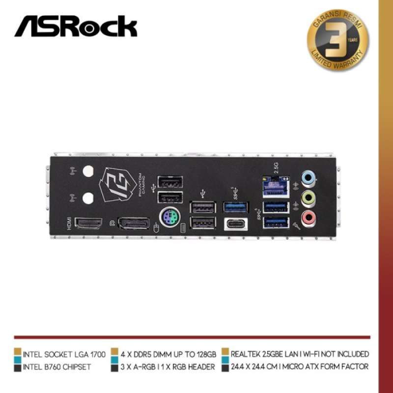 Promo Motherboard Asrock B760m Pg Riptide - Matx B760 Lga1700 Ddr5 ...