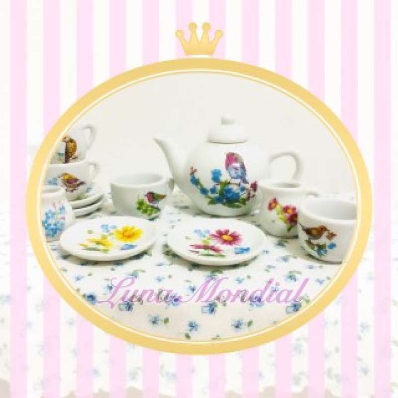 Promo Tea Set Kecil Corak Burung & Bunga , Teko Bulat Diskon 23% Di ...