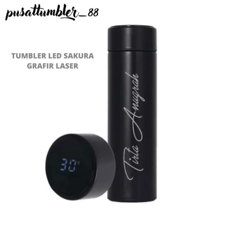 Promo Custom Tumbler Led Sakura Grafir Laser Tumbler Stainless Diskon ...