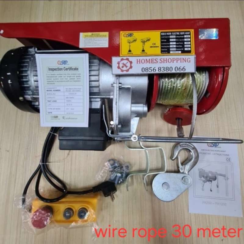 Promo Mini Electric Hoist Elektrik 1000kg Wire Electric Hoist 1000 Kg ...