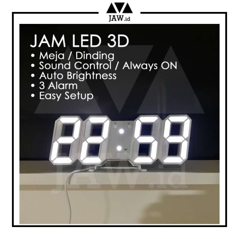 Jual Jaw.id Jam Dinding Led 3d / Jam Meja Digital Angka Modern ...