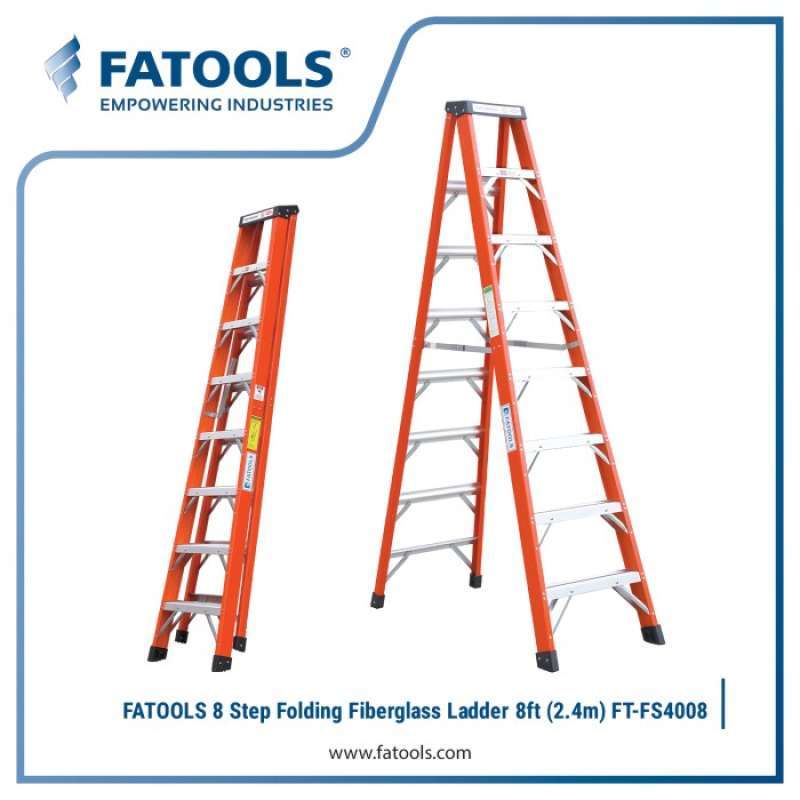 Promo Fatools Fs4008 Fiber Glass Ladder 8 Step Feet 2.4 M Pln Tangga ...