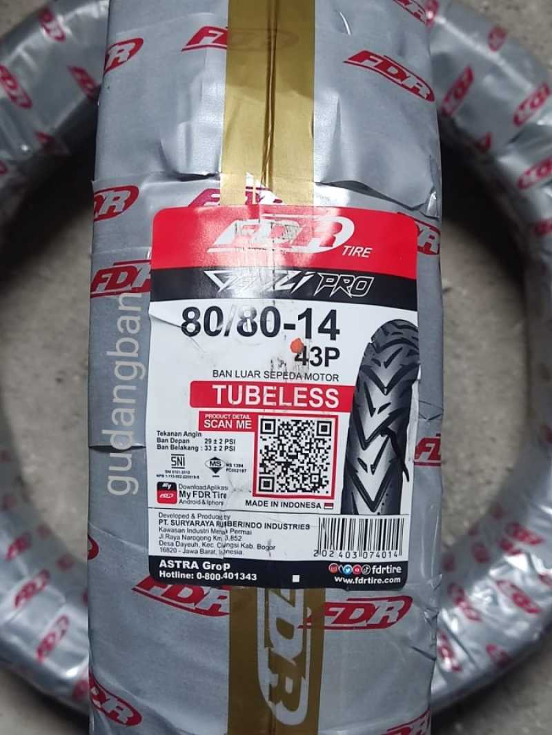 Promo Fdr Genzi Pro 80 80 14 Tubeless Ban Luar Motor Matic Free Pentil ...