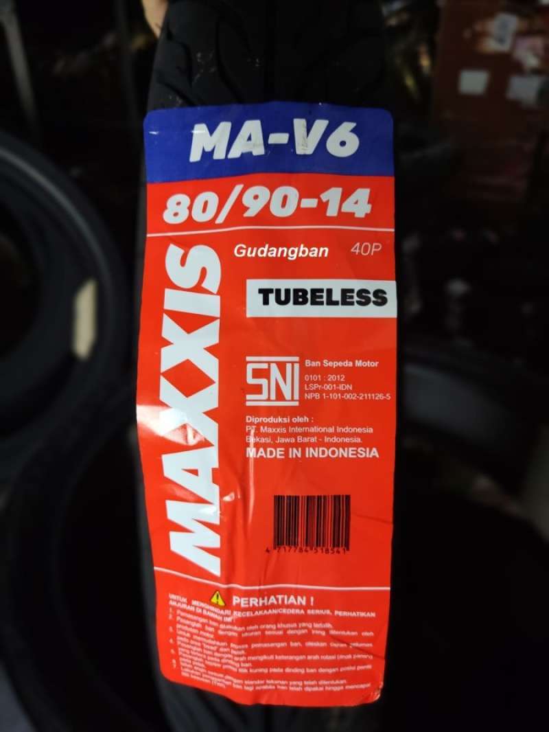 Promo Ban Luar Maxxis Ma V6 80 90 14 Tubeless Motor Matic Mio Free ...