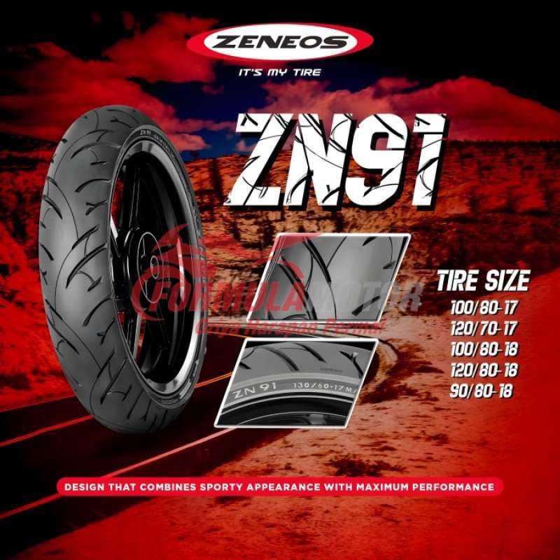 Promo 100/80-17 Zeneos Zn-91 Zn91 Ring 17 Tubeless - Ban Byson, Tracker ...