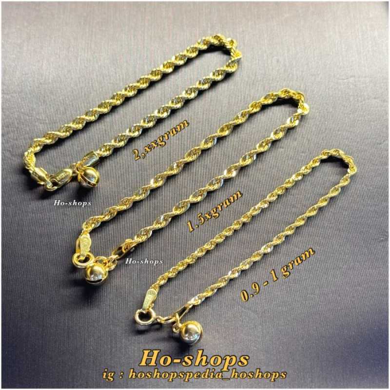 Jual Gelang Baby / Gelang Anak Model Tambang Mas Kuning 70% Asli Emas Y ...