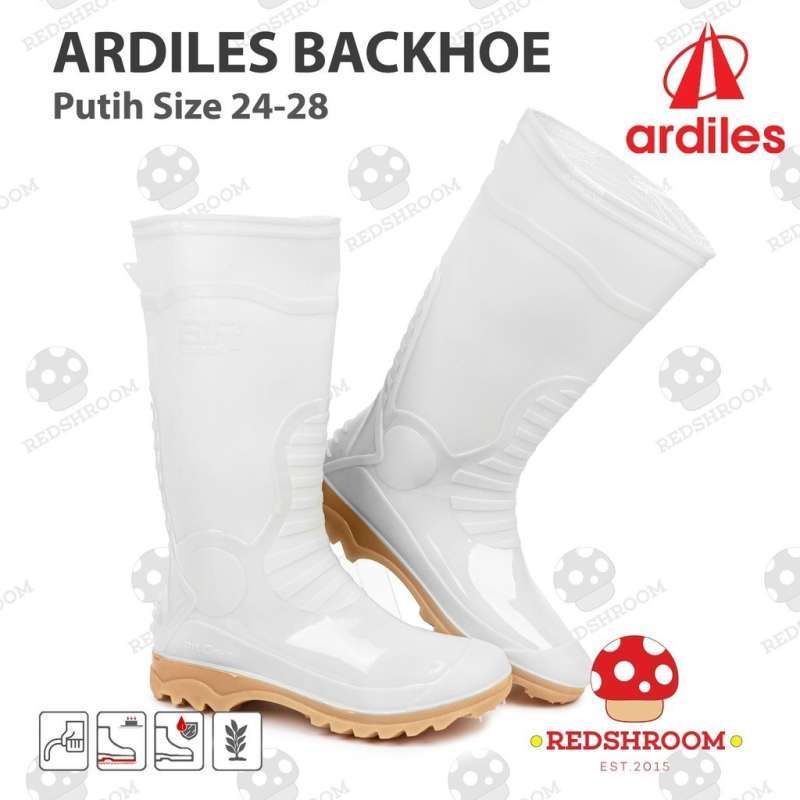 Jual Sepatu Boots Karet Tinggi Ardiles Backhoe Putih Ar Boots Karet ...