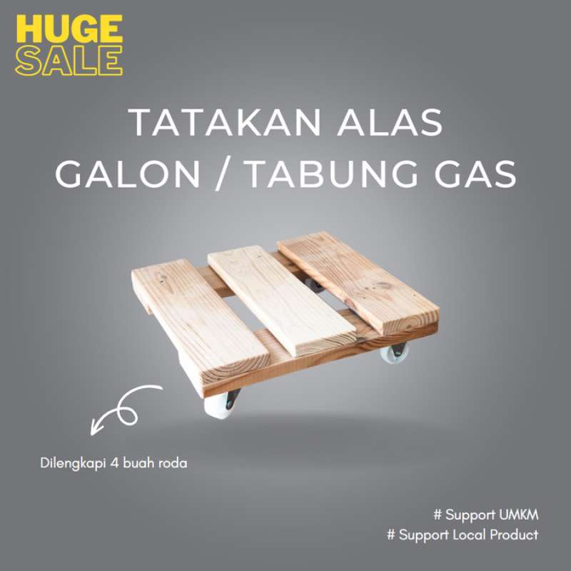 Jual Troli Dudukan Tatakan Kayu Roda Alas Tabung Gas / Galon Di Seller ...