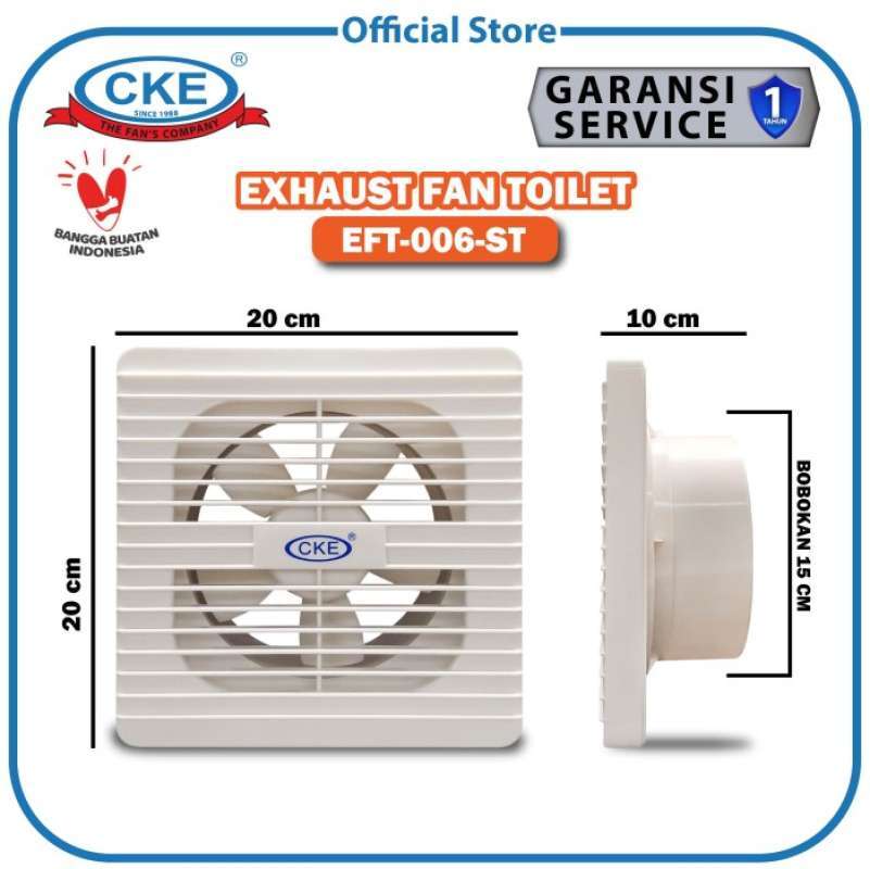 Promo Promo Exhaust Fan Toilet Cke Eft-006-st 6 Inch Eksos Dinding ...