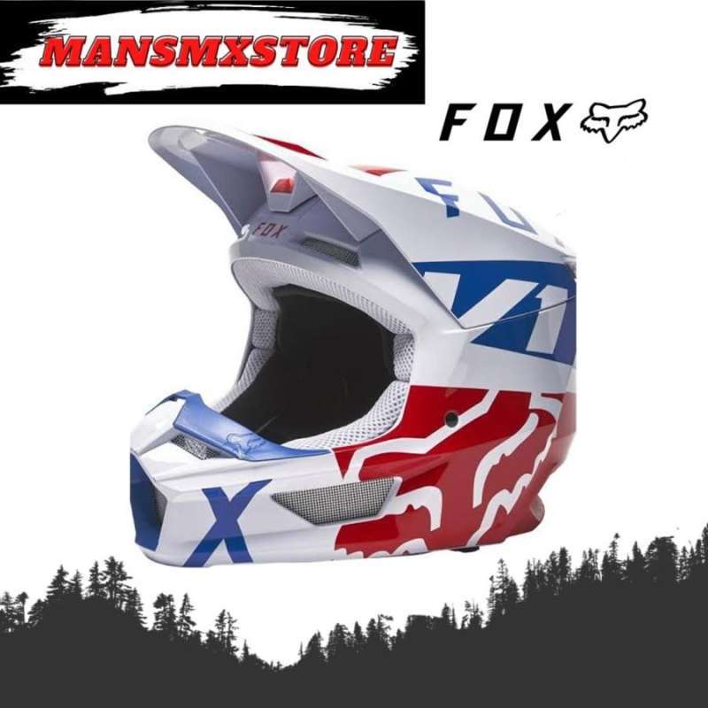 Jual Helm Fox V1 Skew Ece Red White Blue - Xl Di Seller Mansmxstore ...