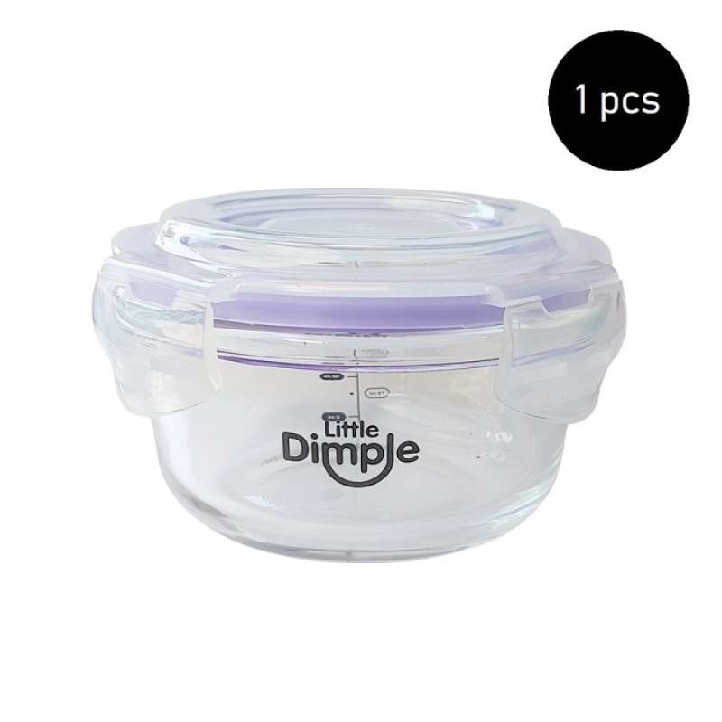 Jual Little Dimple Glass Food Container Round 3x240ml Wadah Makanan ...