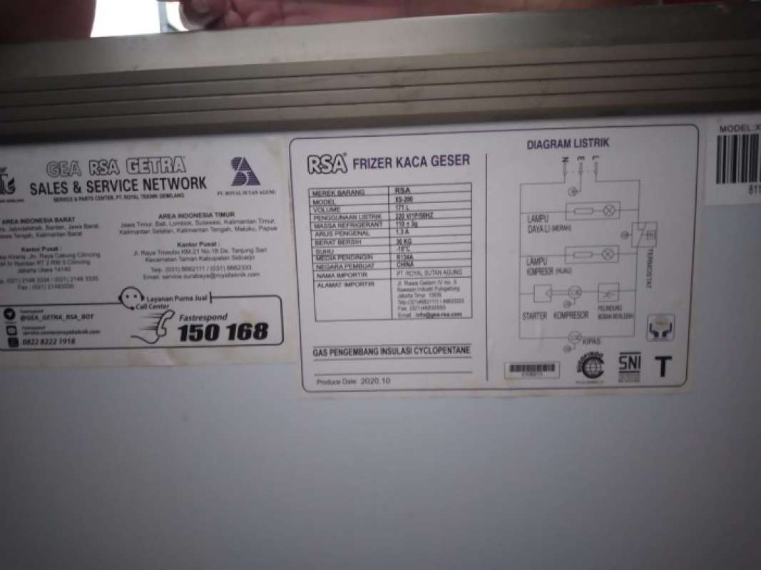 Jual Rsa Xs 200 Chest Freezer Box Sliding 200 L Lemari Pembeku Di ...