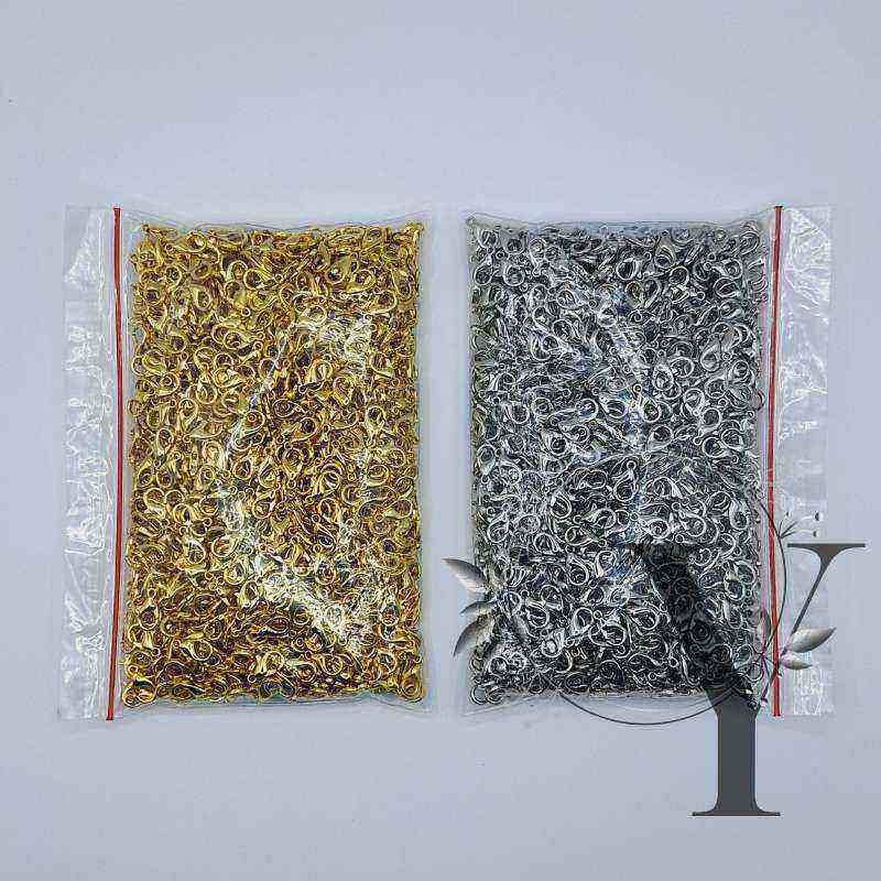 Promo 1000 Pcs Kokot Udang Gold Silver 12 Mm / Pengait Gelang / Pengait ...