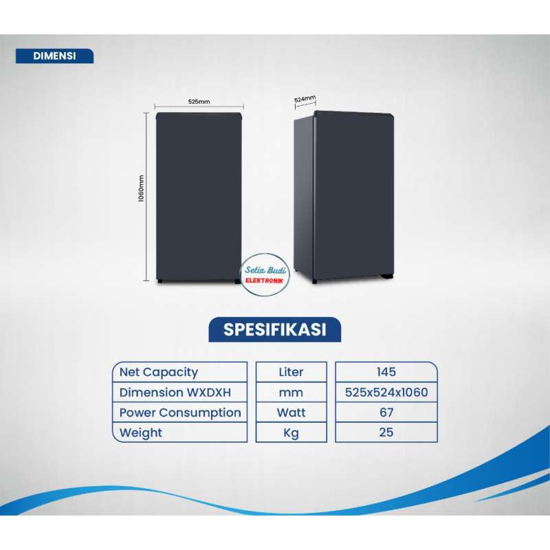 Jual Kulkas Aqua Aqr-d185 / D185 / 185 Lemari Es 1 Pintu Freezer Besar ...