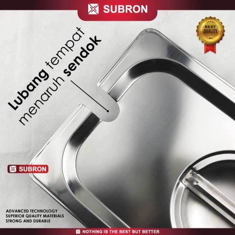 Jual Subron Tutup Food Pan 1/4 Wadah Penyimpan Stainless Steel ...
