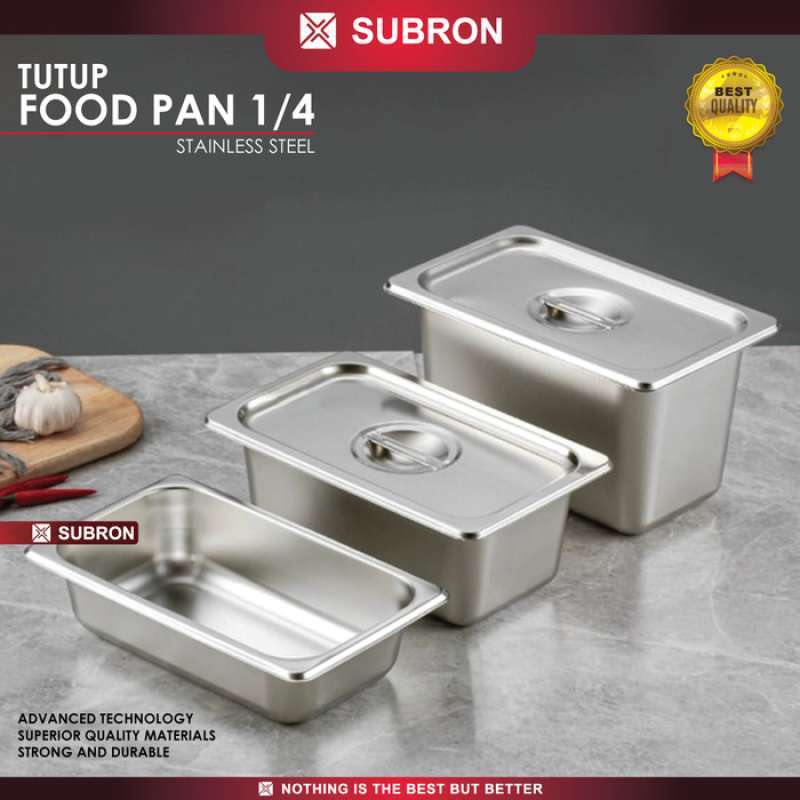 Jual Subron Tutup Food Pan 1/4 Wadah Penyimpan Stainless Steel ...