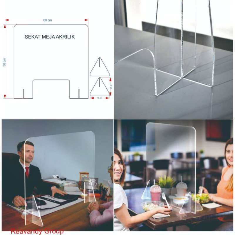 Promo Sekat Meja Akrilik-sekat / Partisi Akrilik Standar 60 X 50 Cm ...