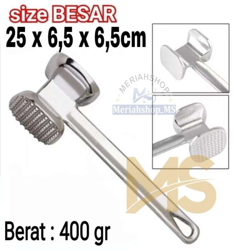 Jual (400 Gram) Palu Daging Jumbo Besar Pelunak Daging Aluminium Anti ...