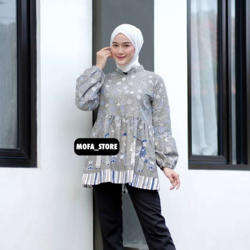 Promo Baju Batik Wanita Modern Lengan Panjang Balon Terbaru - Pita ...