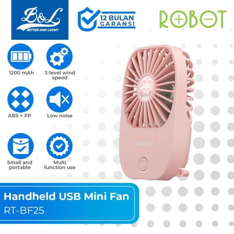 Promo Robot Rt-bf25 Handheld Usb Mini Fan Portable Hangable Standable ...