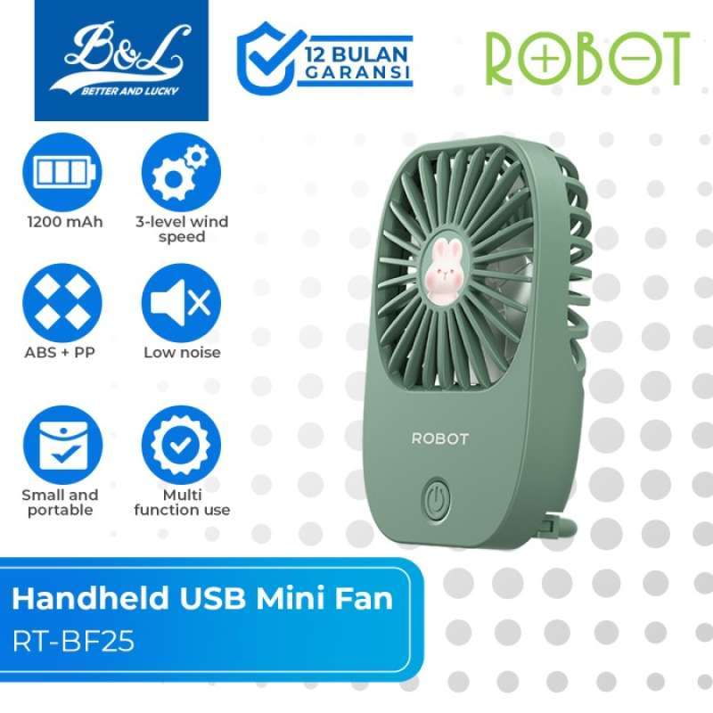 Promo Robot Rt-bf25 Handheld Usb Mini Fan Portable Hangable Standable ...