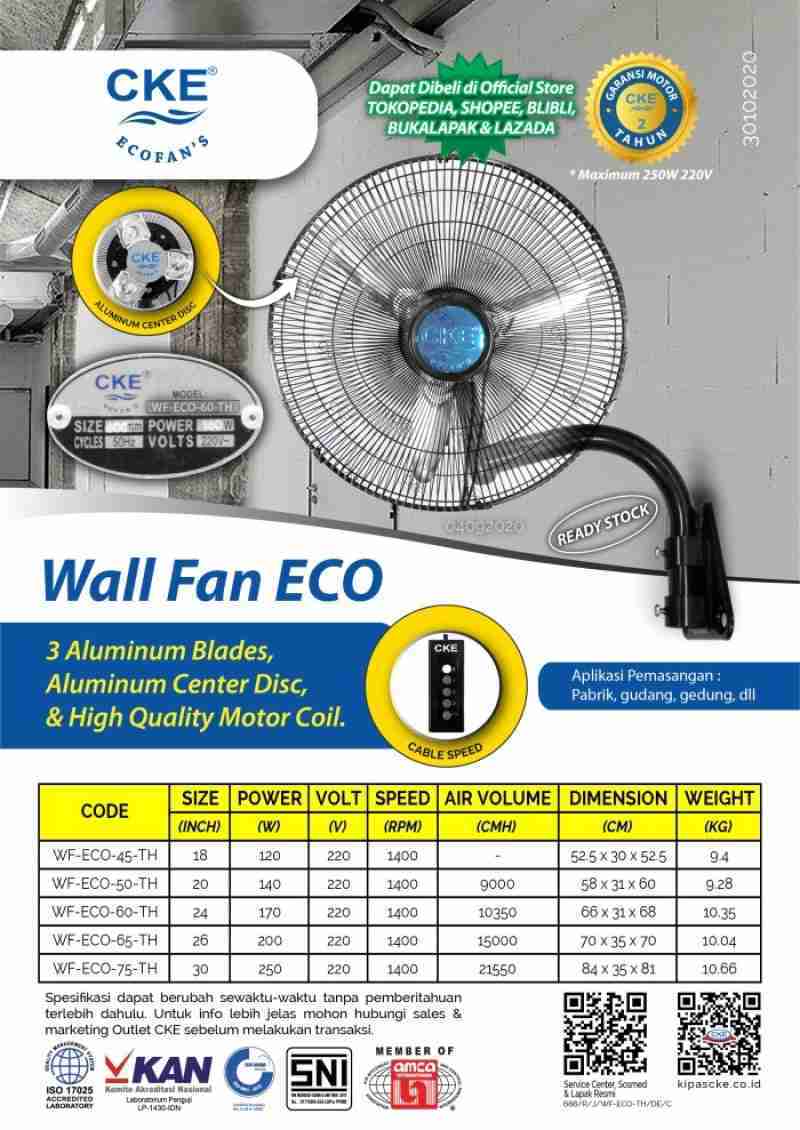 Promo Cke Wall Fan Wf-eco-45-th 18 Inch Kipas Angin Dinding Tembok ...