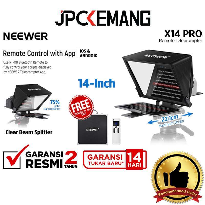 Promo Jpc Kemang Neewer X14 Pro Portable Remote Teleprompter 14 Inch ...