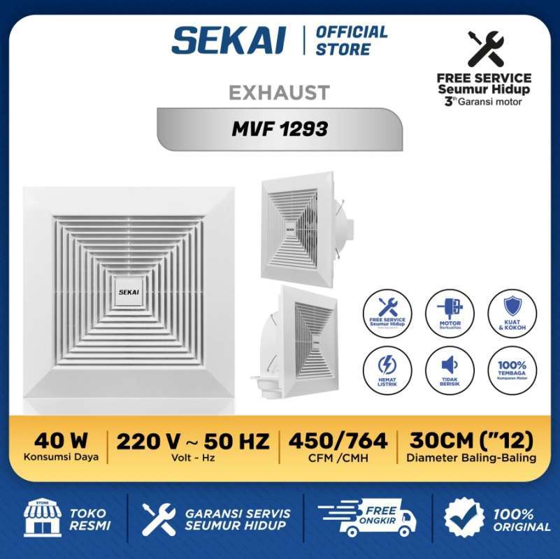 Promo Sekai Exhaust Fan 30 Cm / 12 Inch Mvf1293 Exhaust Plafon Mvf-1293 Diskon 27% Di Seller ...
