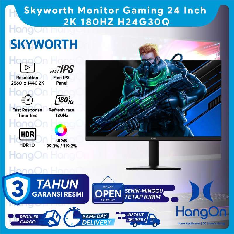 Promo Skyworth H24g30q Monitor Gaming 24 Inch 2k 180hz Fast Ips Panel - +packing Kayu Diskon 50% ...