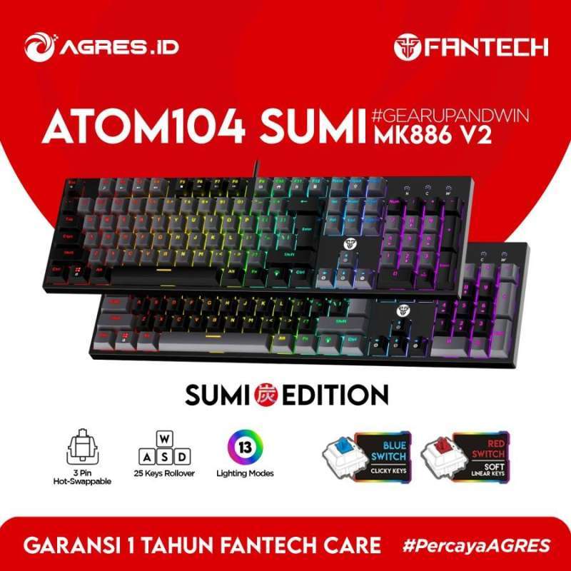 Jual Fantech Atom104 Sumi Mk886 V2 | 104% Rgb Mechanical Gaming ...