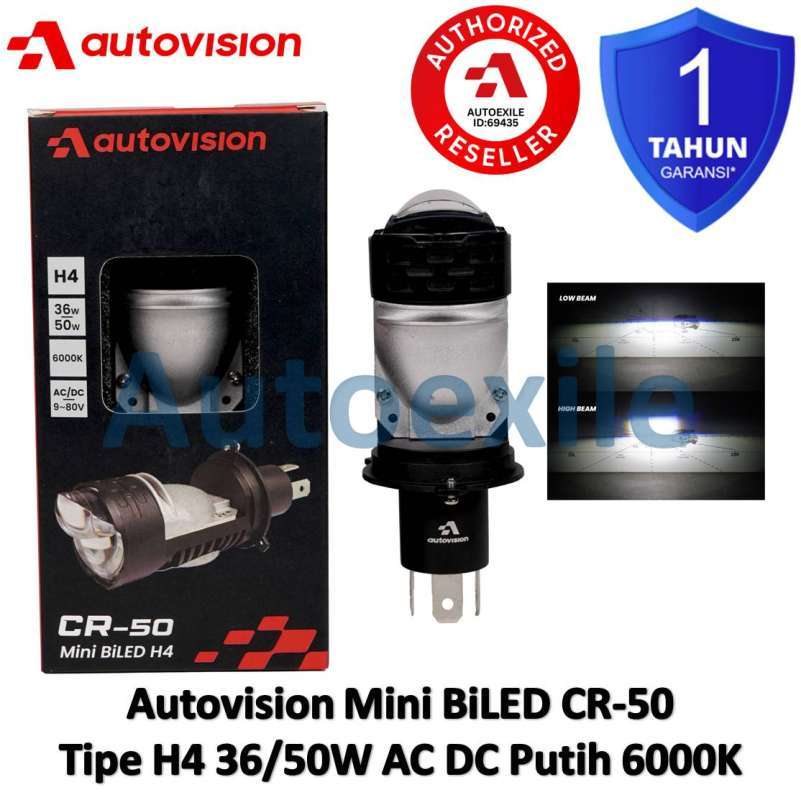 Jual Autovision Cr-50 Mini Biled H4 Ac DC Putih 6000k White Flat Cuf ...