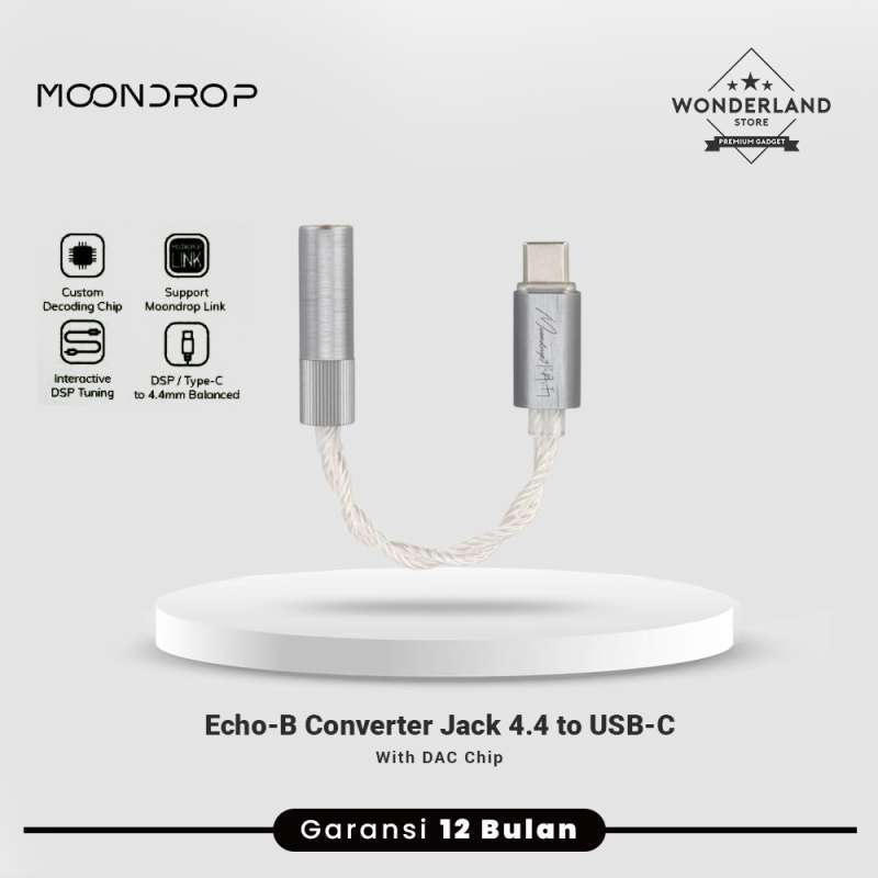 Promo Moondrop Echo-a Echo-b Converter Jack 3.5 / Jack 4.4 To USB-C Dac Chip Dongle Amplifier ...