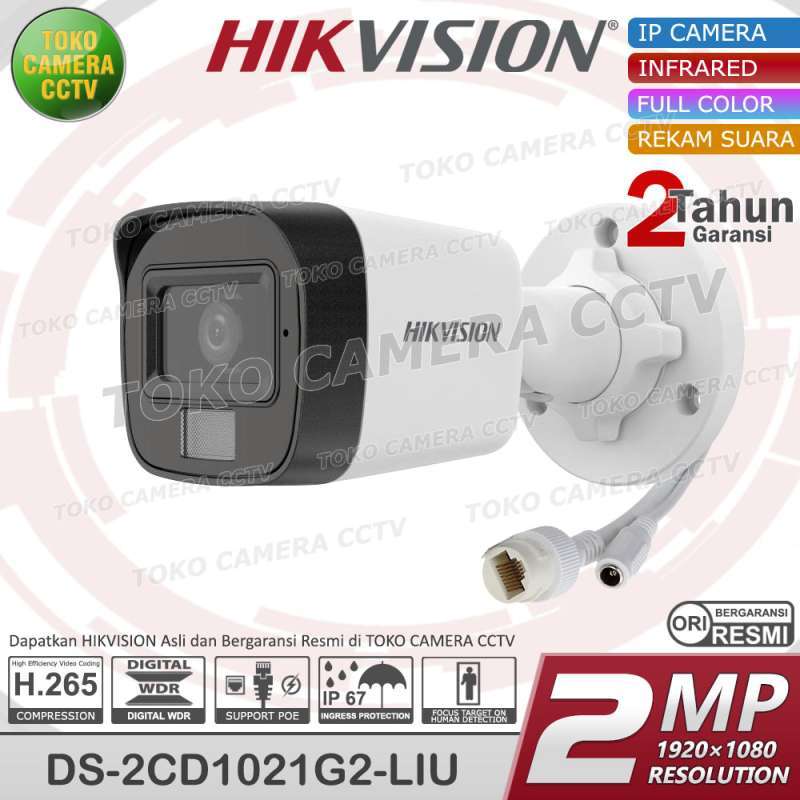 Jual Hikvision Ds-2cd1021g2-liu 2mp Kamera Cctv Ip Camera Poe Audio Bullet Full Color Di Seller ...