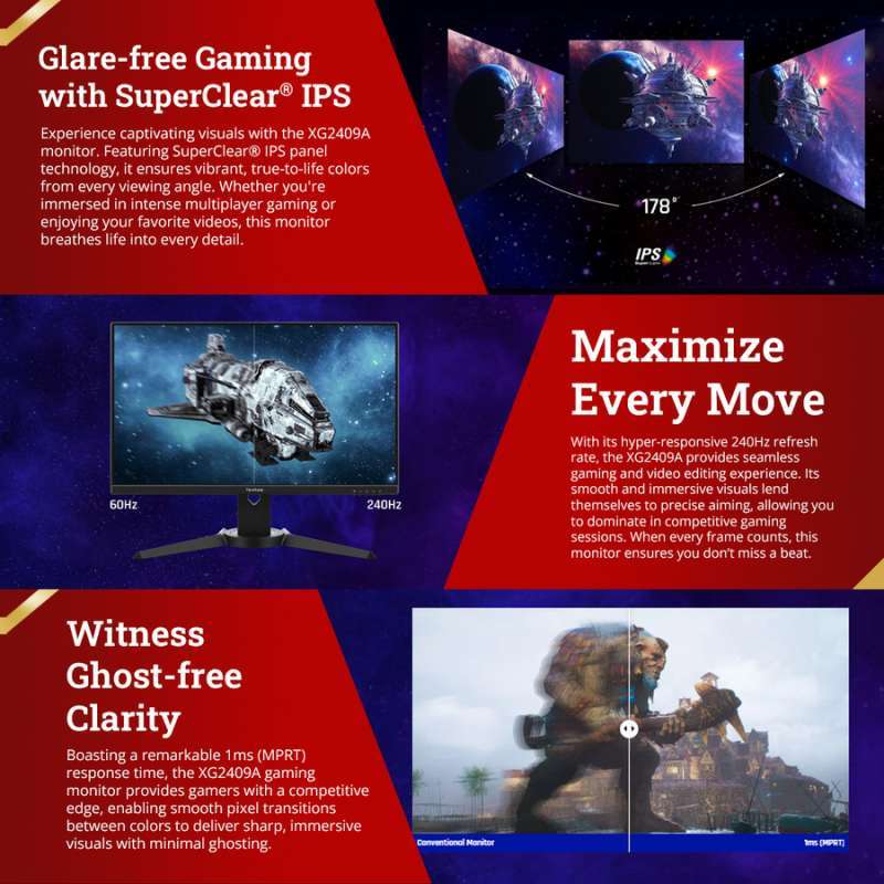 Jual Viewsonic Xg2409a Monitor (24/fhd/ips/240hz/1ms/2xhdmi/dp/freesync ...