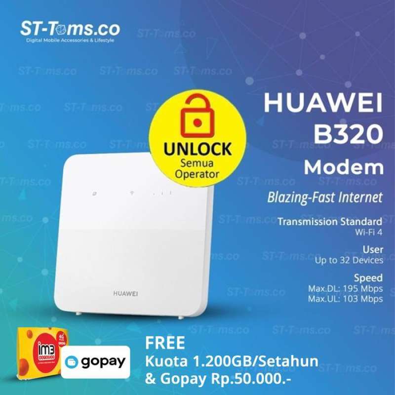 Jual HUAWEI B320 Indosat 1200gb Kuota 4g Cpe 5s Modem Wifi 195mbps ...