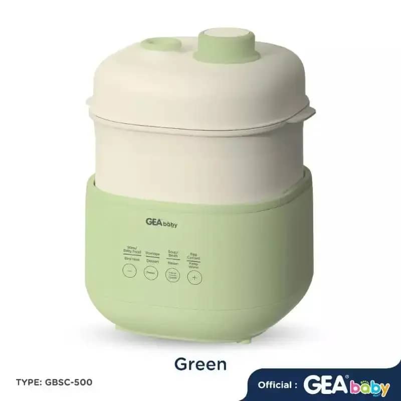 Jual Gea Baby 2 In 1 Compact Slow Cooker Gbsc-500 1 Liter Cooker Panci ...