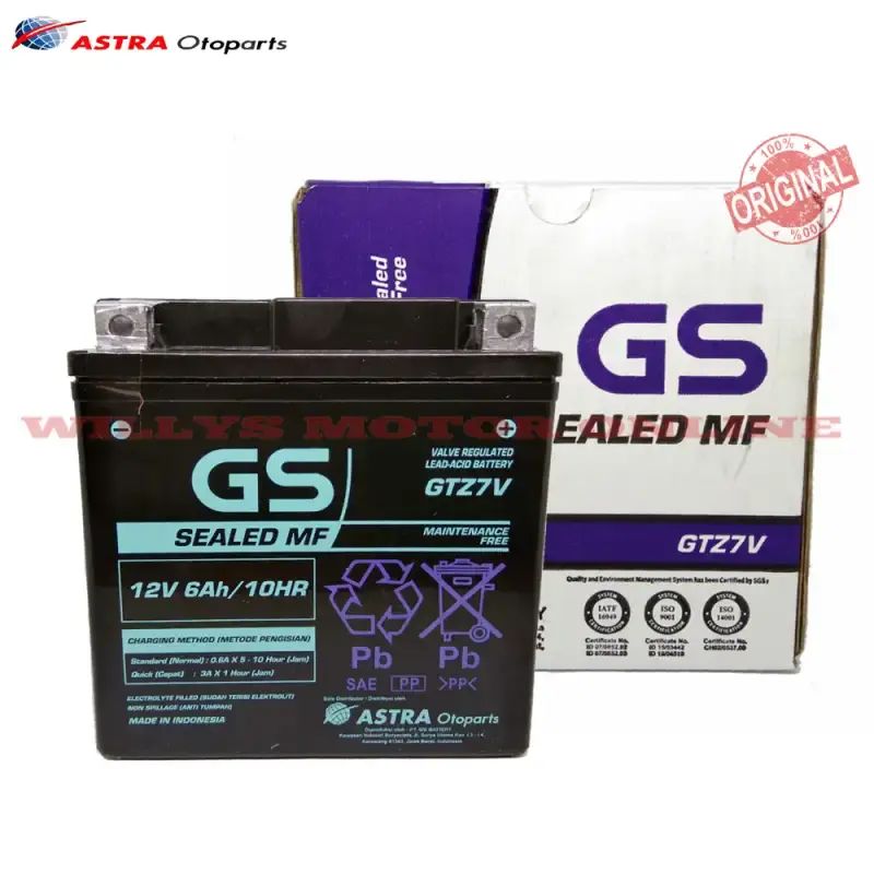Jual Aki Gtz7v Gs Astra Original Nmax Aerox Accu Gtz7v Gs Astra ...