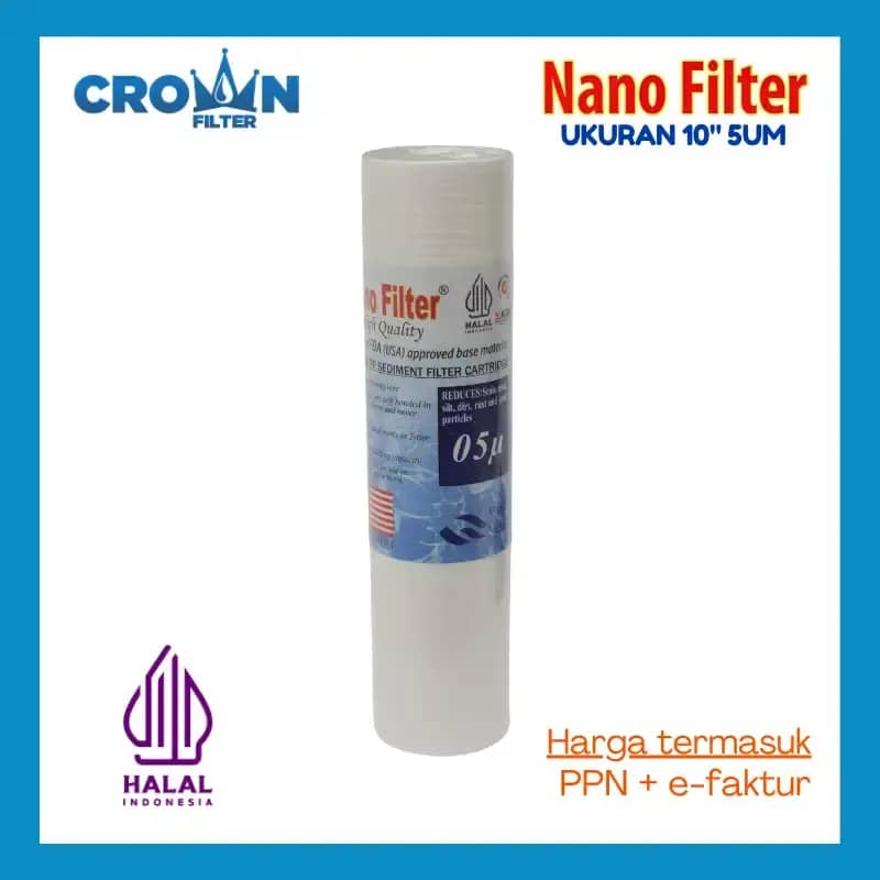 Jual Filter Air / Cartridge Filter Sedimen Nano 10 - 1 Micron - 5 ...