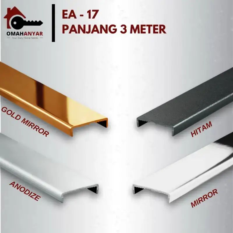 Jual 1 Ikat 50 Batang Frame Aluminium Handle Lemari Sliding Huben Ea-17 ...