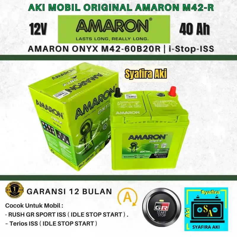 Jual Aki Baterai Amaron M42r For Start Stop Iss 40ah 400cca Rush Iss M ...
